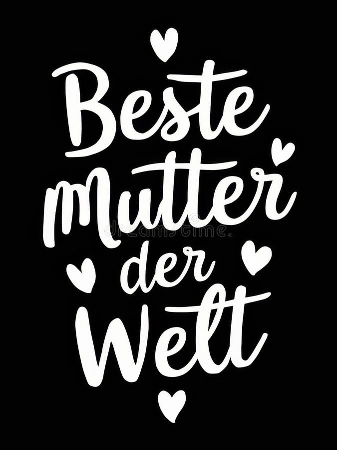 Beste Mutter Der Welt, the Best Mother in German Language, Elegant ...