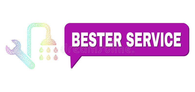 Rainbow Net Gradient Plumbing Icon and Bester Service Message Balloon ...