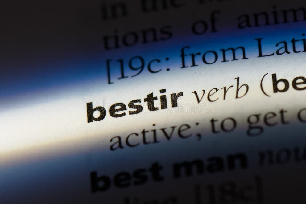 Bestir stock photo. Image of printed, dictionary, definition - 114404914