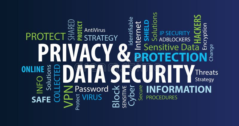 Privacy and Data Security Word Cloud Stock Illustration - Illustration ...