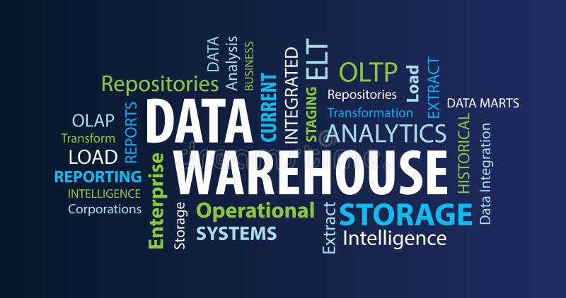 Data Warehouse Word Cloud stock illustration. Illustration of analytics ...