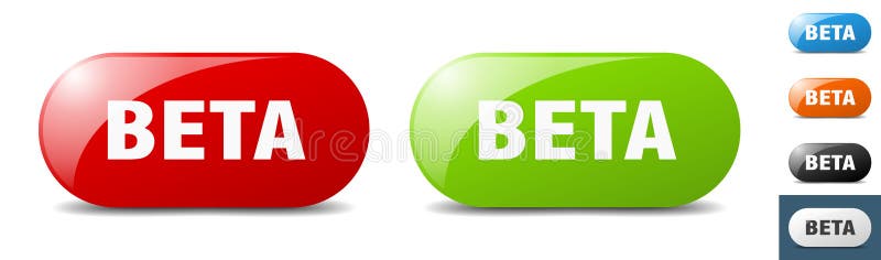 Beta Button. Key. Sign. Push Button Set Stock Vector - Illustration of ...