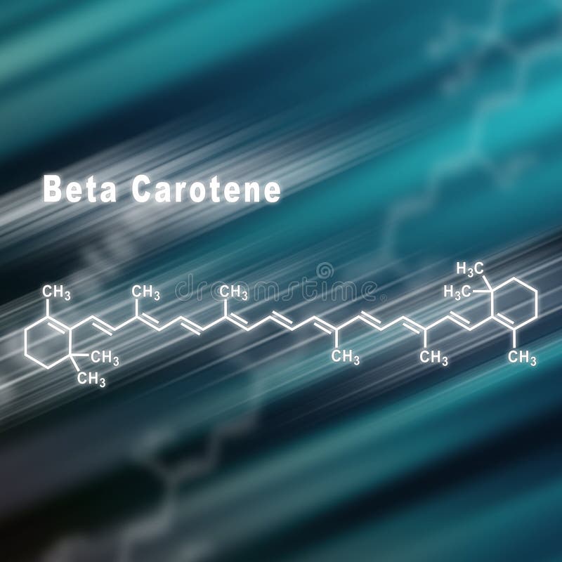 Beta Carotene Structural Chemical Formula Stock Illustration