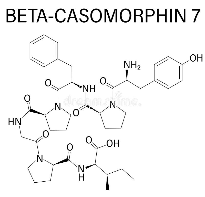 Beta-casomorphin 7 Molecule. Skeletal Formula. Stock Vector ...