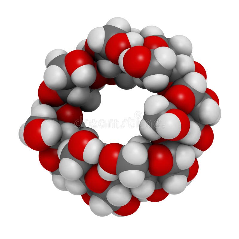 Beta-cyclodextrin Molecule. Used in Pharmaceuticals, Food, Deodorizing ...