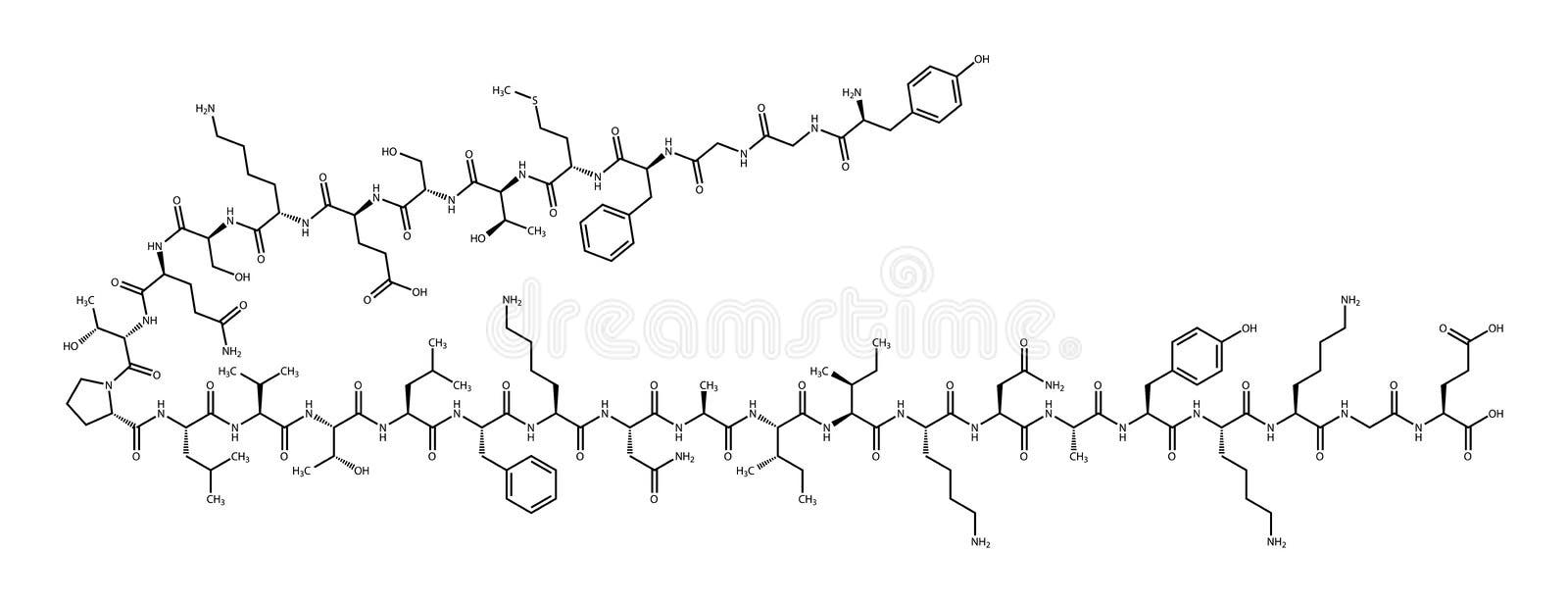 Beta-endorphin Endogenous Opioid Peptide Molecule. Skeletal Formula ...