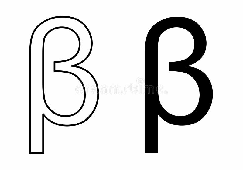 Beta Greek Lowercase Symbol Icon Curl Stream Stock Vector ...