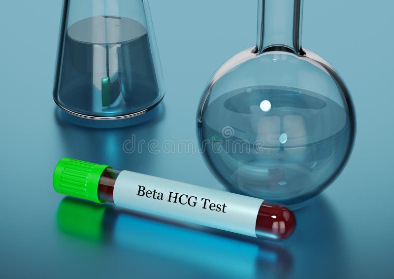 Beta HCG Hormone Blood Test For Pregnancy Proof. Laboratory Test Stock ...