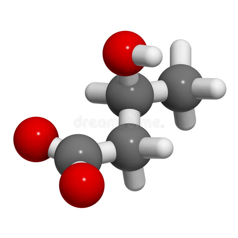 Beta-hydroxybutyric Acid Beta-hydroxybutyrate Molecule. 3D Rendering ...