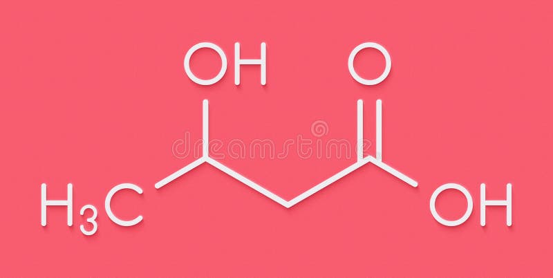 Beta-hydroxybutyric Acid Beta-hydroxybutyrate Molecule. Skeletal ...