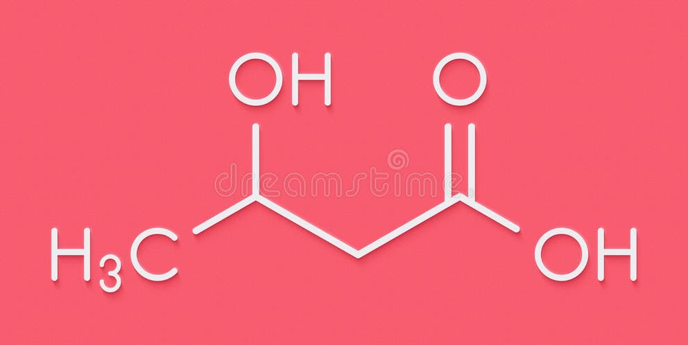 Beta-hydroxybutyric Acid Beta-hydroxybutyrate Molecule. Skeletal ...