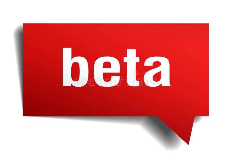Beta red 3d speech bubble stock vector. Illustration of speech - 118059012