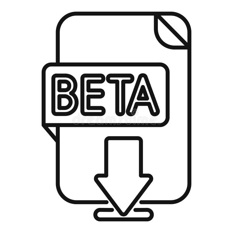 Beta Software Downloading with Down Arrow Symbol on Document Icon Stock ...