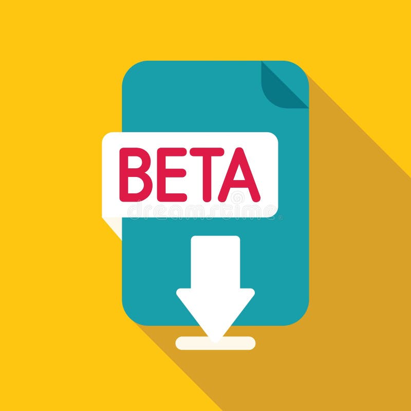 Beta Software File Downloading with Arrow Icon Stock Illustration ...
