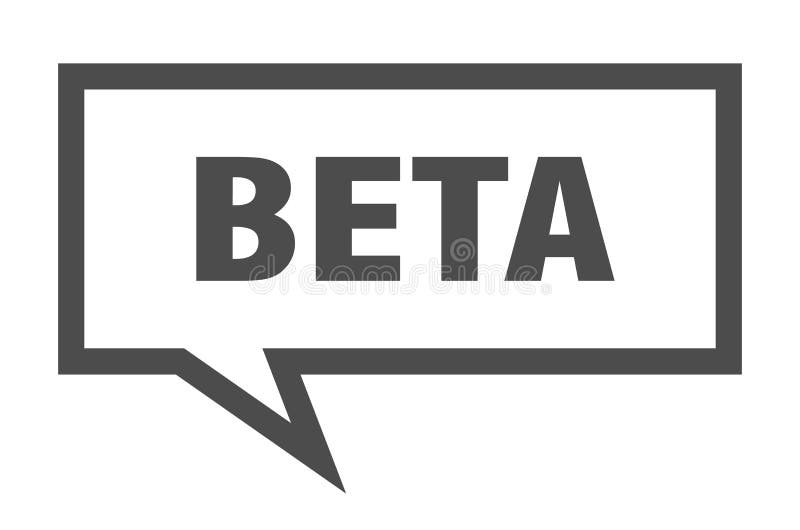 Beta speech bubble. stock vector. Illustration of sticker - 153651178