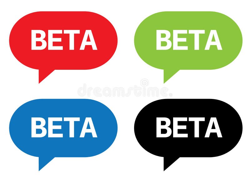 BETA Text, on Rectangle Speech Bubble Sign. Stock Illustration ...