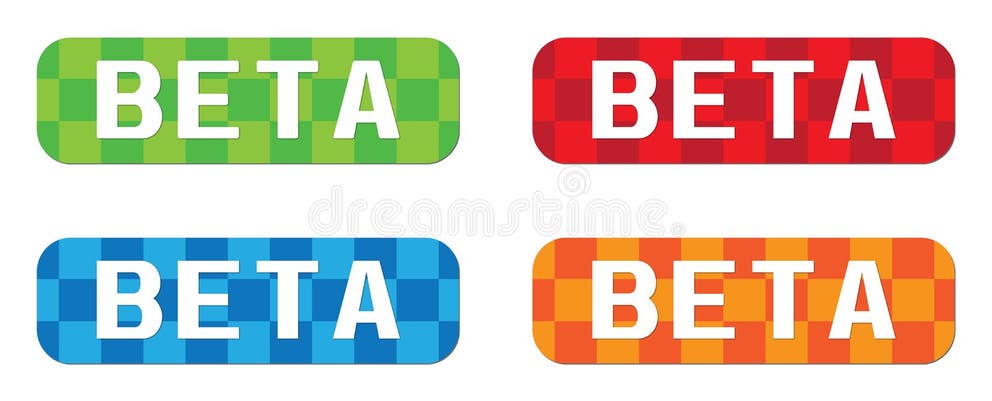 BETA Text, on Rectangle, Zig Zag Pattern Stamp Sign. Stock Illustration ...