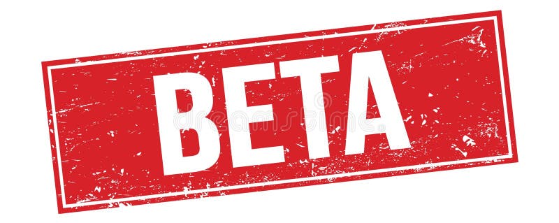 BETA Text on Red Grungy Rectangle Stamp Stock Illustration ...