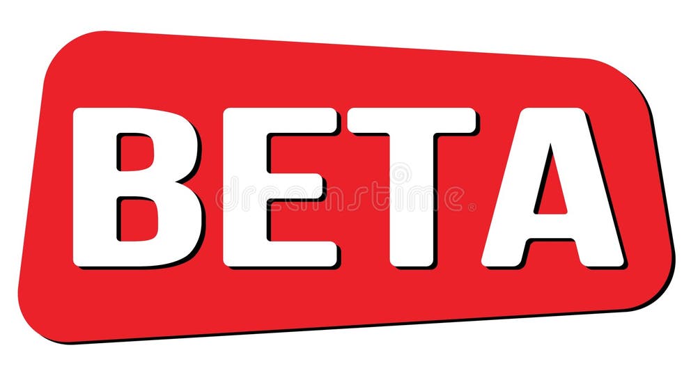 BETA Text on Red Trapeze Stamp Sign Stock Illustration - Illustration ...