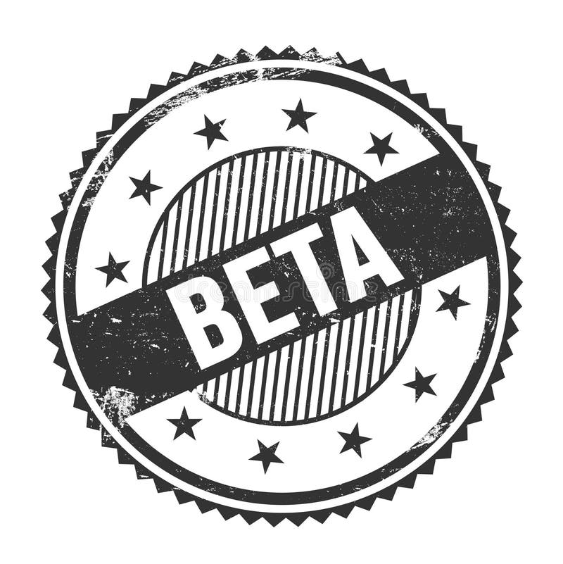 BETA Text Written on Black Grungy Round Stamp Stock Illustration ...