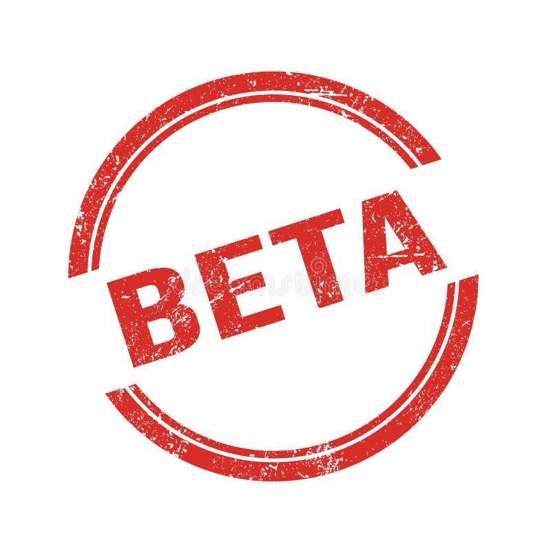 BETA Text Written on Red Grungy Round Stamp Stock Illustration ...