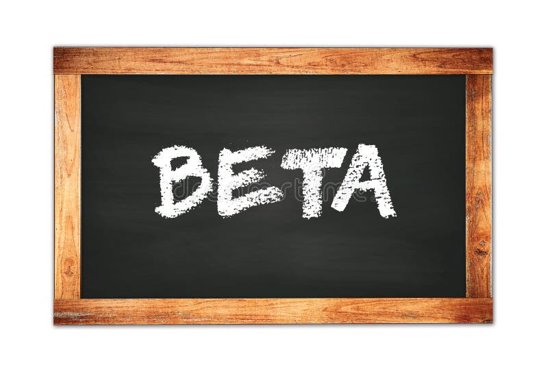 BETA Text Written on Wooden Frame School Blackboard Stock Image - Image ...