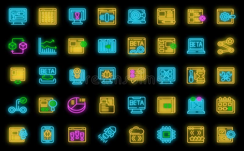 Neon Beta Greek Symbol Small Letter Lowercase Font Red Color Vector ...