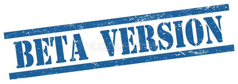 BETA VERSION Text on Blue Grungy Rectangle Stamp Stock Illustration ...