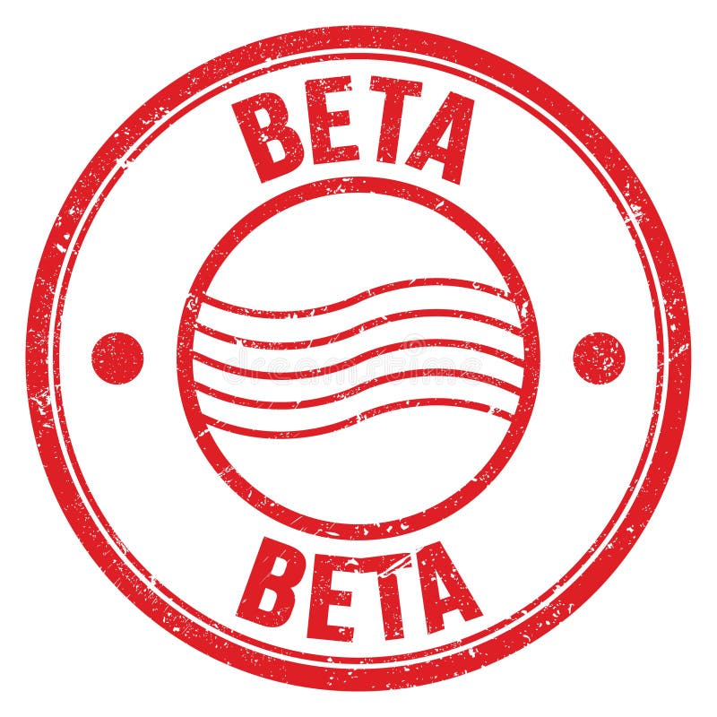 BETA Text Written on Red Round Postal Stamp Sign Stock Illustration ...
