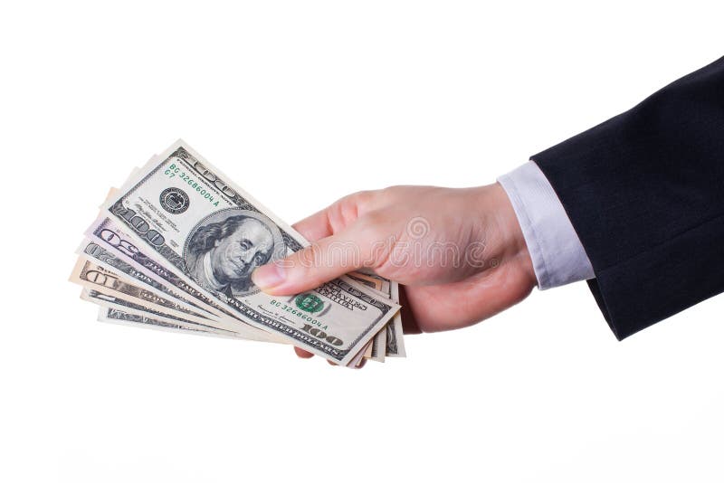 Betaal door contant geld stock afbeelding. Image of bankwezen - 24915555