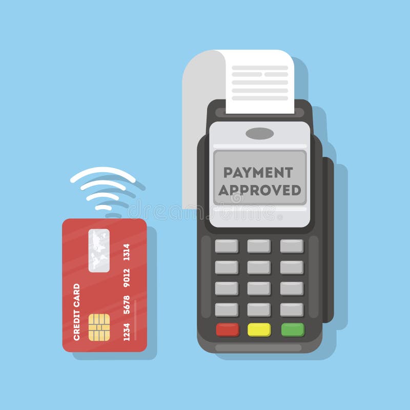 Betaling met kaart vector illustratie. Illustration of geïsoleerd ...