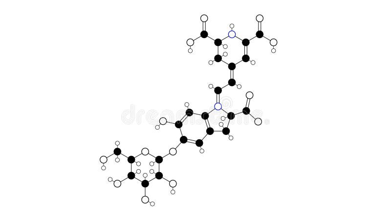Betanin Molecule, Structural Chemical Formula, Ball-and-stick Model ...