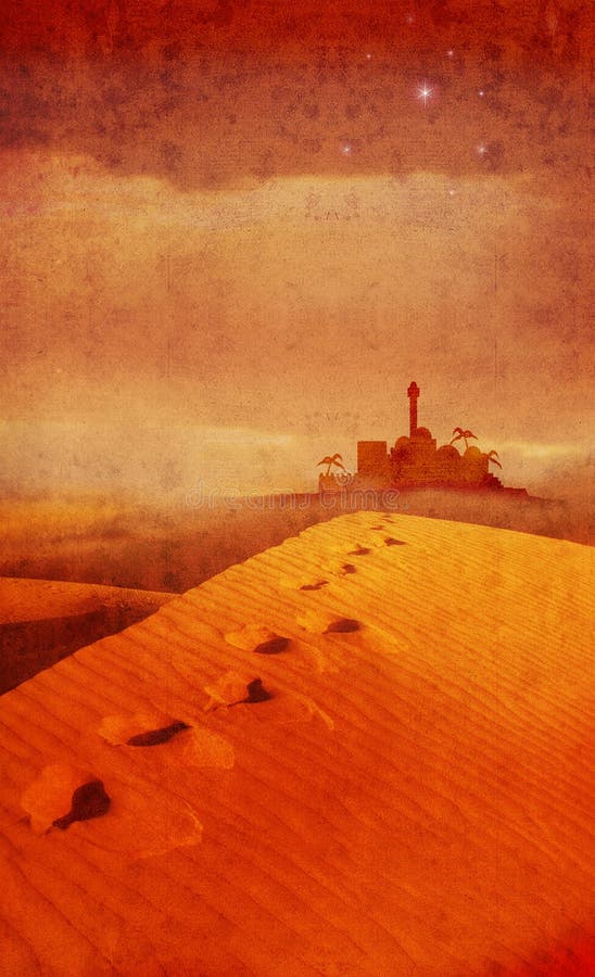 Bethlehem Across Desert Vert Stock Illustration - Illustration of ...