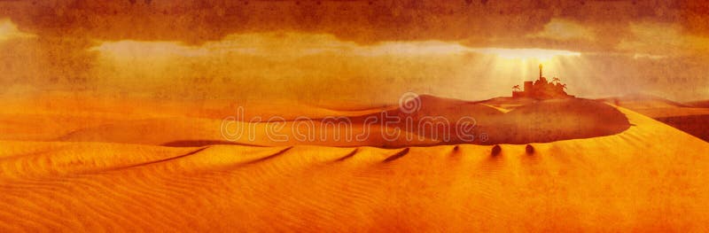 Bethlehem Across Desert Wide Stock Illustration - Illustration of ...