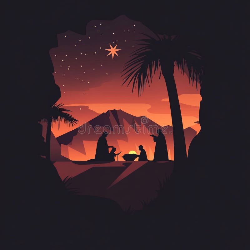 Bethlehem Night: Nativity Scene. Christmas Backgroundt Stock ...