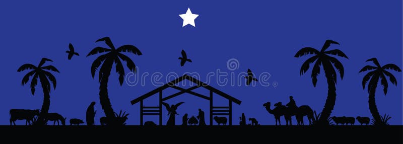 Bethlehem Scene. Vector Illustration Decorative Background Design Stock ...