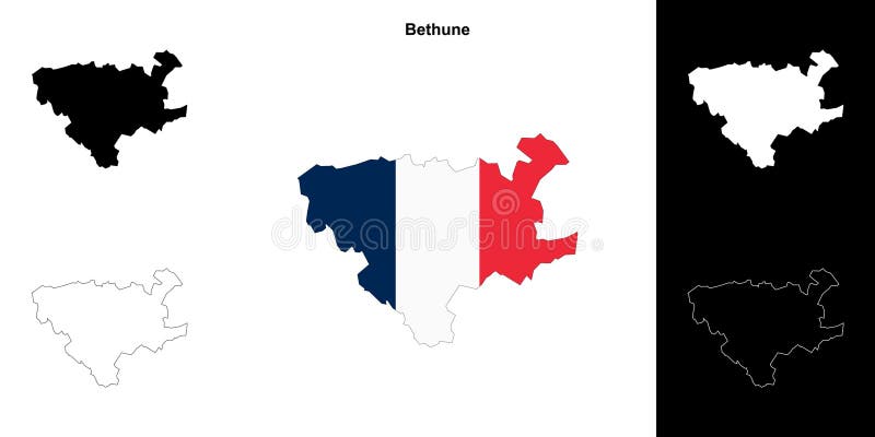 Bethune outline map stock vector. Illustration of boundary - 361895552