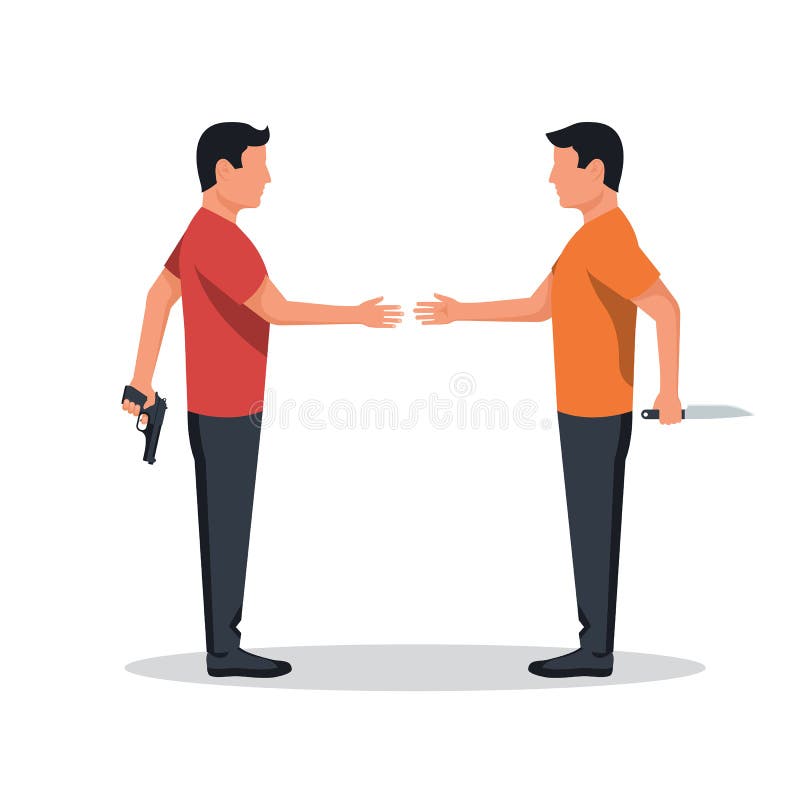 Betrayal Metaphor. Two Businessman Shaking Hands. Stock Vector ... Betrayal Metaphor. Two Businessman Shaking Hands. Stock Vector ...