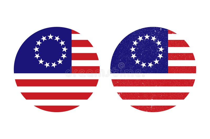 Betsy Ross American Round Flag. an Illustration of the Besty Ross Round ...