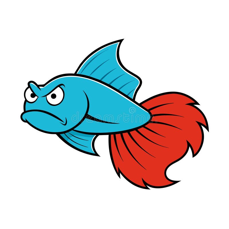 Betta Fish Angry Icon Vector Illustration Stock Vector - Illustration ...