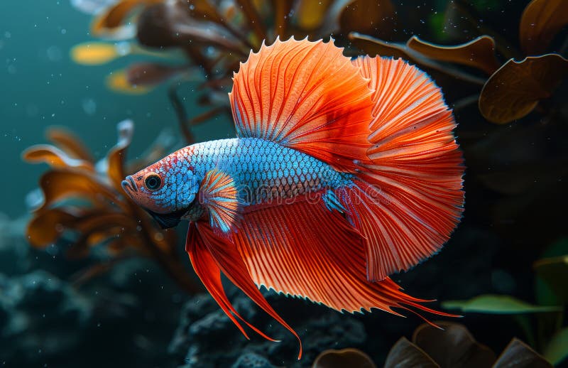 Betta Fish. Siamese Fighting Fish in the Aquarium Stock Photo - Image ...
