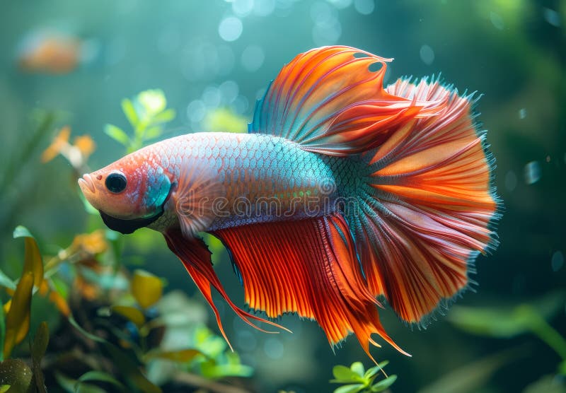 Betta Fish Siamese Fighting Fish in Fish Tank Beautiful Colorful Fish ...