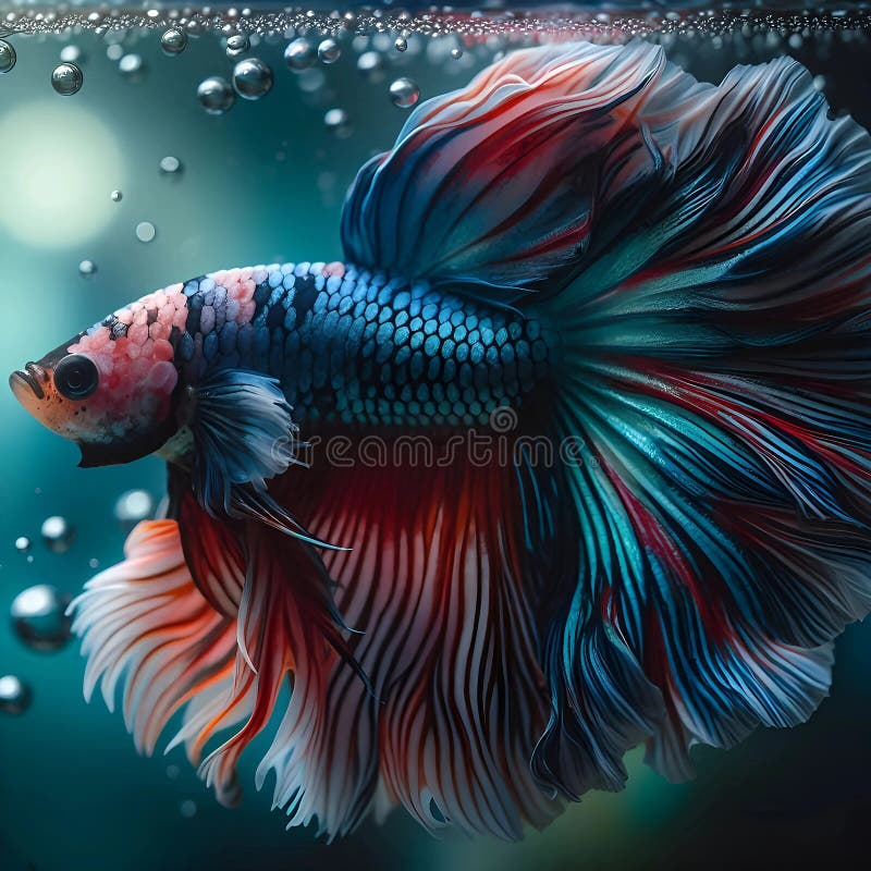Betta Fish with Their Beautiful and Beautiful Colors in the Aquarium ...