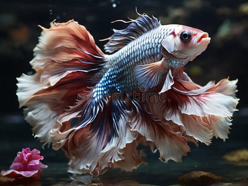 Betta Fish with Thick and Distinctive Fins Stock Illustration ...