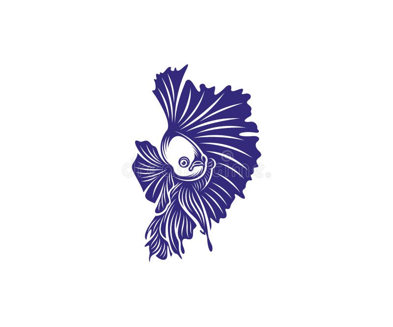 Betta Fish Vector Illustration, Fighting Fish Logo Design Template ...