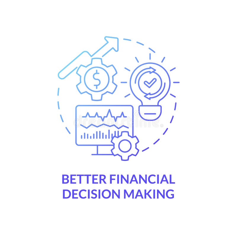 Better Financial Decision Making Blue Gradient Concept Icon Stock ...
