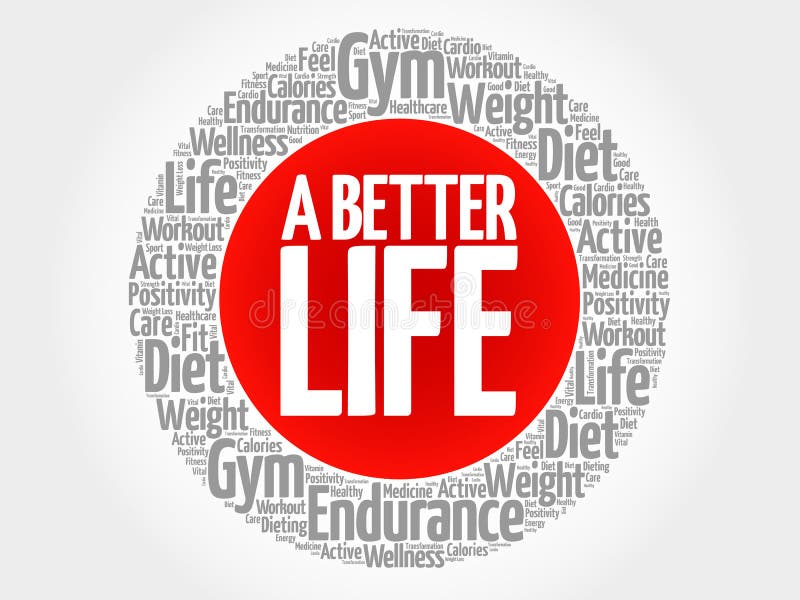 A Better Life Circle Stamp Word Cloud Stock Illustration - Illustration ...