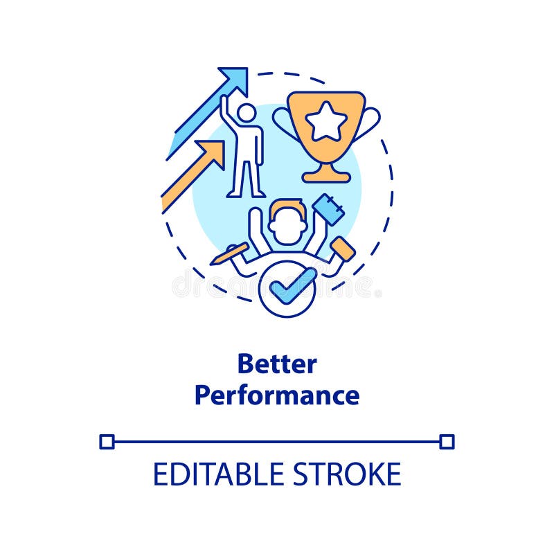 Better Performance Concept Icon Stock Vector - Illustration of mental ...