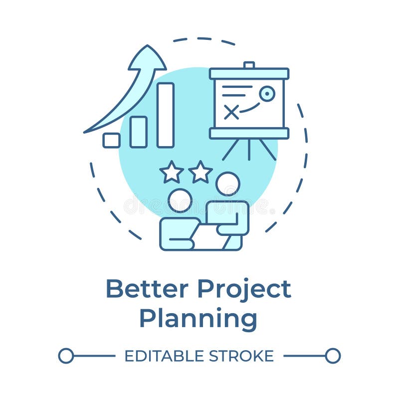 Better Project Planning Soft Blue Concept Icon Stock Illustration ...