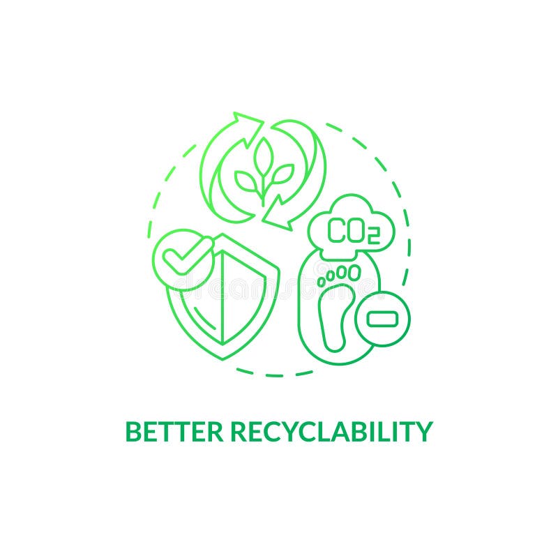 Better Recyclability Green Gradient Concept Icon Stock Vector ...